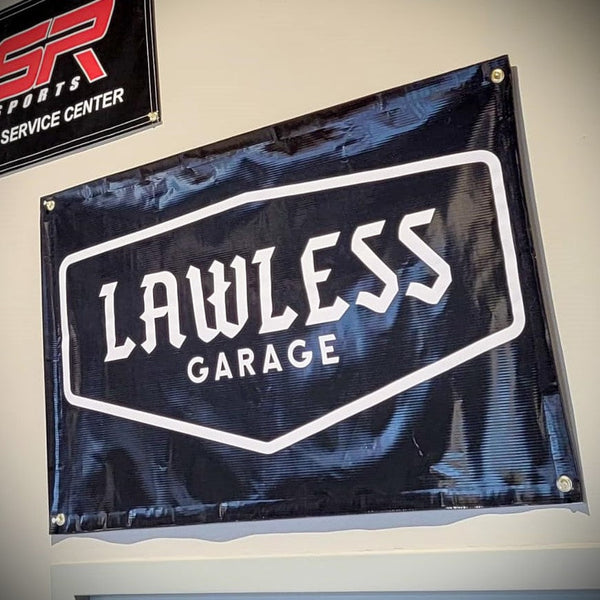WALL BANNER LAWLESS GARAGE – ELEVEN MOTORS